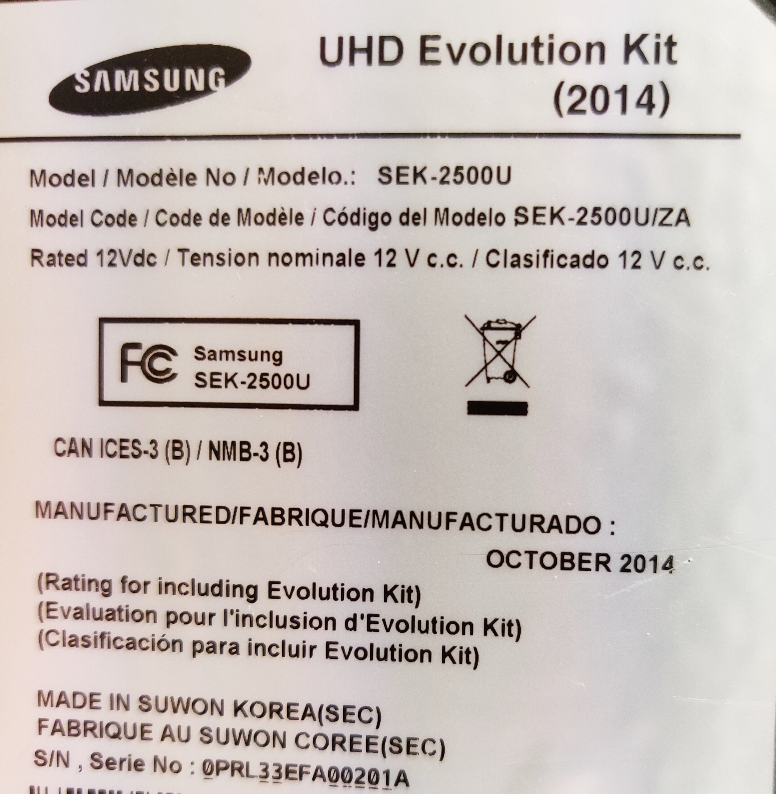 Samsung SEK-2500U UHD Evolution Kit One Connect Box w/Cable – Digital ...